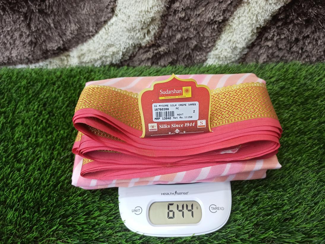 Pure Mysore Silk Crape Sarees Online – Sudarshansarees