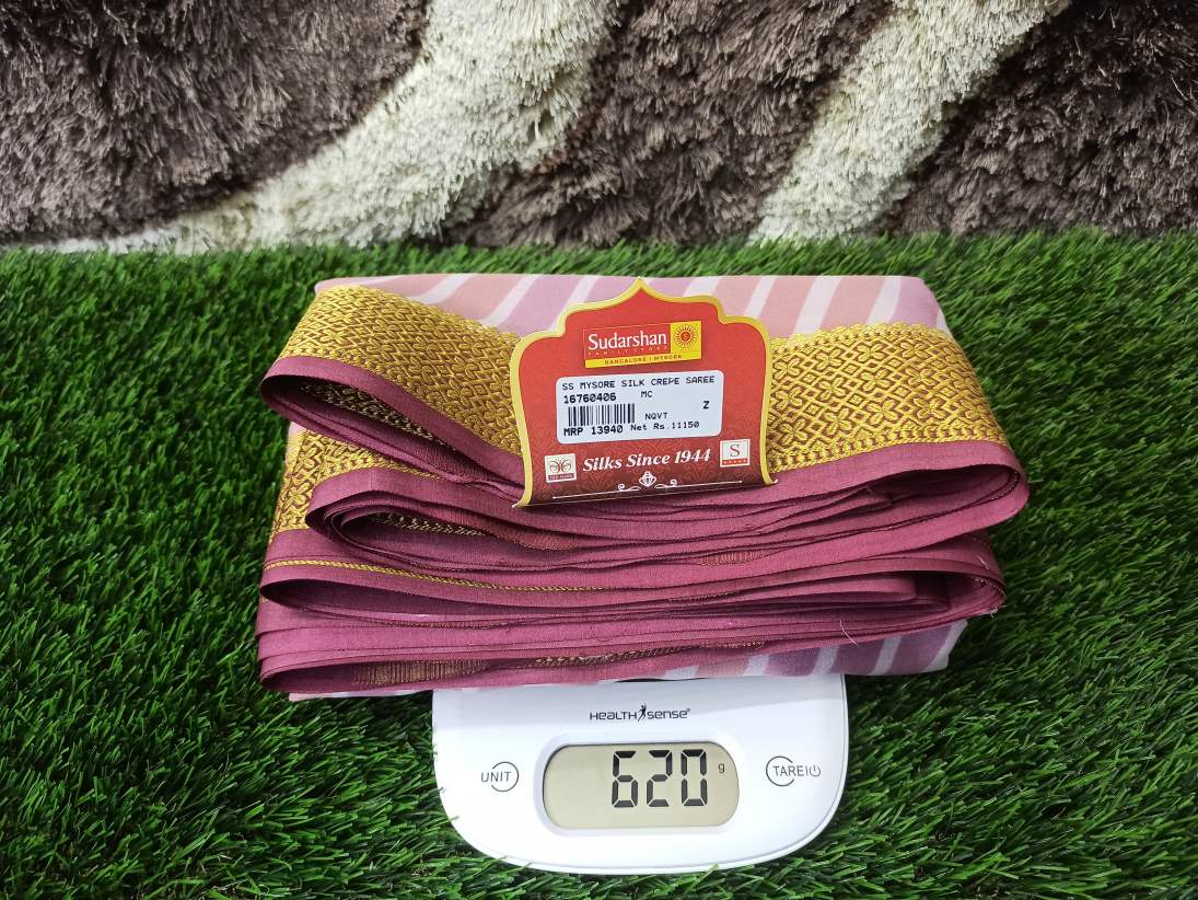 Pure Mysore Silk Crape Sarees Online – Sudarshansarees